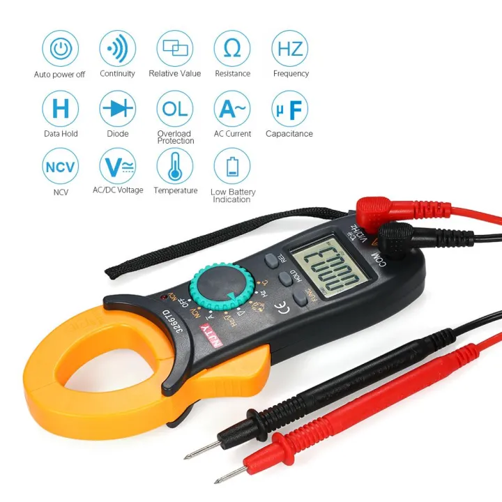 NJTY Digital Clamp Meter 4000 Counts Auto Range Multimeter with NCV ...