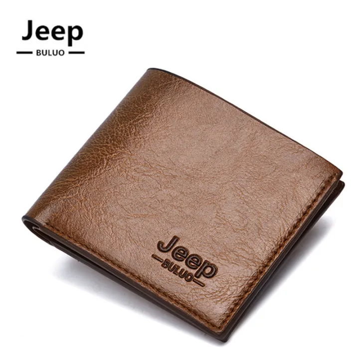JEEP BULUO แฟชั่นใหม่ผู้ชายกระเป๋าสตางค์สั้นแบบพกพากระเป๋าสตางค์กระเป๋า ...