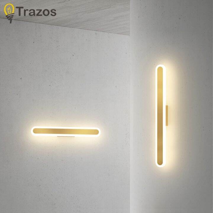 TRAZOS Contemporary Led Long Ceiling Lamp In Hallway Corridor Gold ...