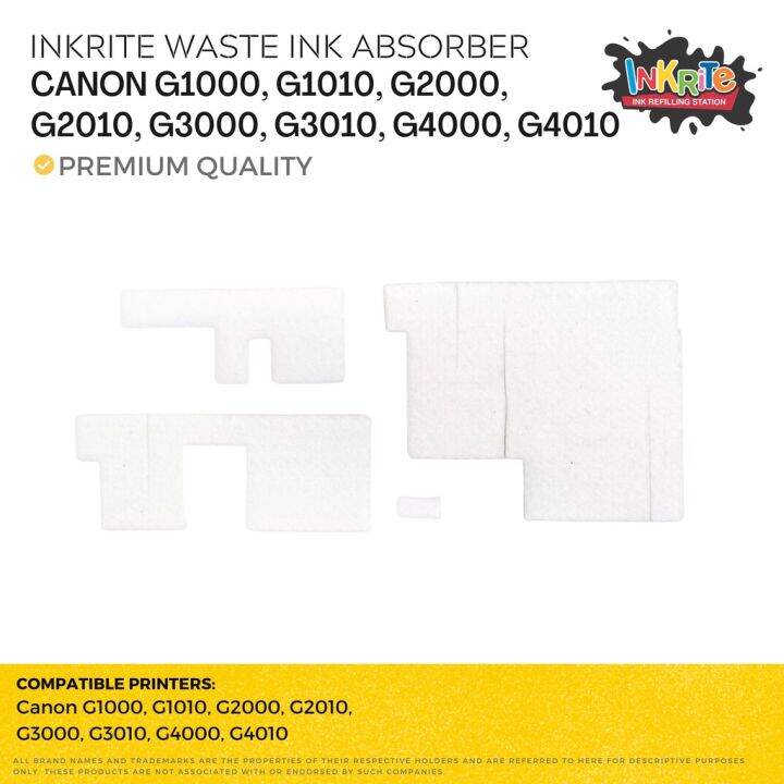 ☟Inkrite Waste Ink Tank Sponge Pad for Canon G1000 G1010 G2000 G2010 ...