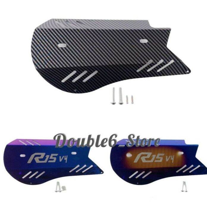 R15 V3 R15M V4 MUFFLER COVER PROTECTOR ALLOY EXHAUST COVER YAMAHA R15 ...