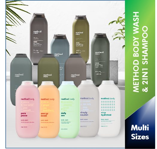 Method Body Wash 532ml & 2in1 Shampoo + Conditioner 414ml - assorted ...