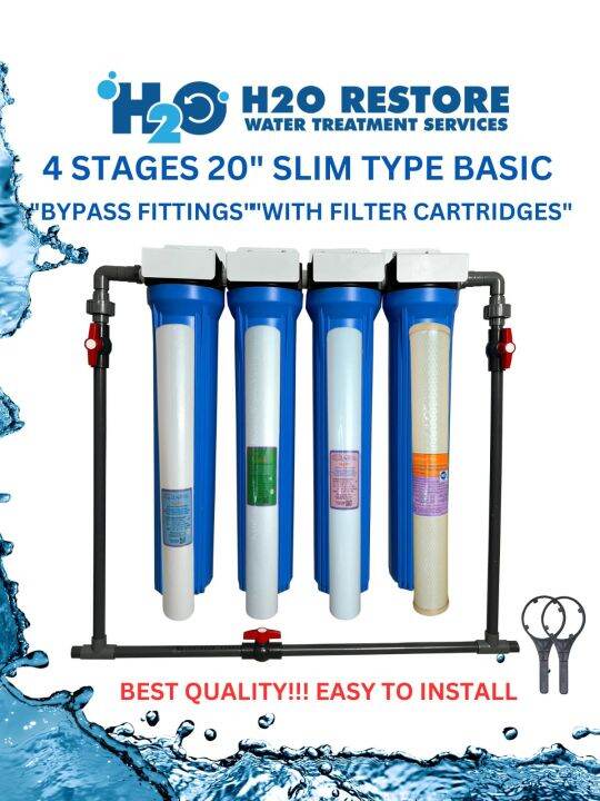 Water Filter 4 Stages 20" Slim Type Hydrosep with Bypass Variations ...