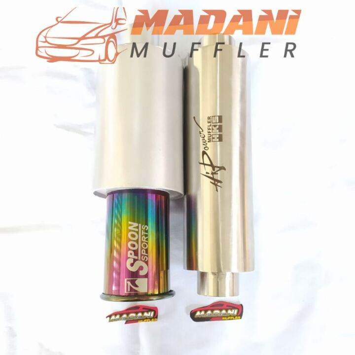 Knalpot Racing SPOON SPORTS+Resonator stainless mobil JAZZ AYLA AGYA ...