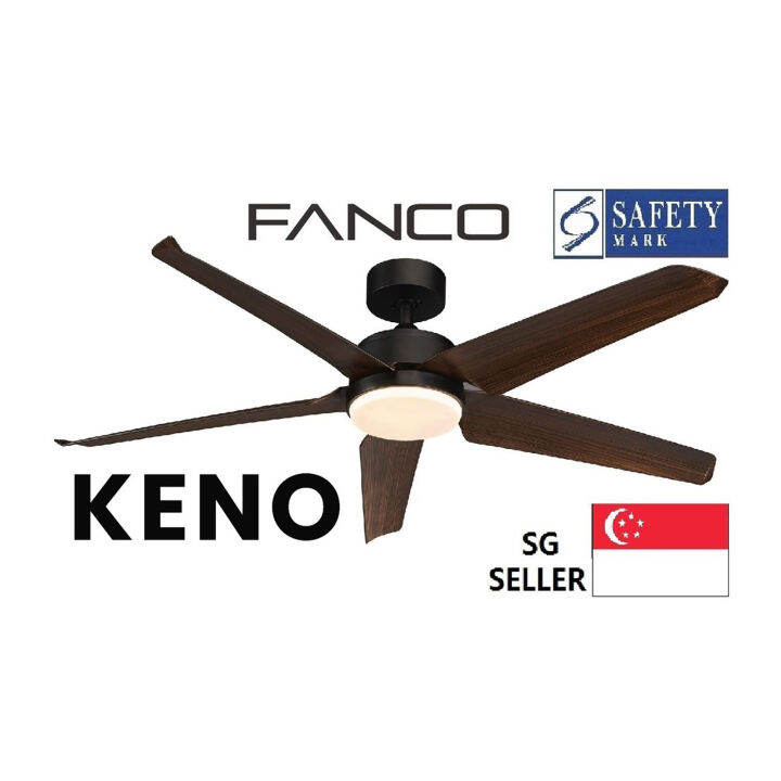FANCO KENO 52 Inch DC Motor Ceiling Fan with Dimmable LED Light ...