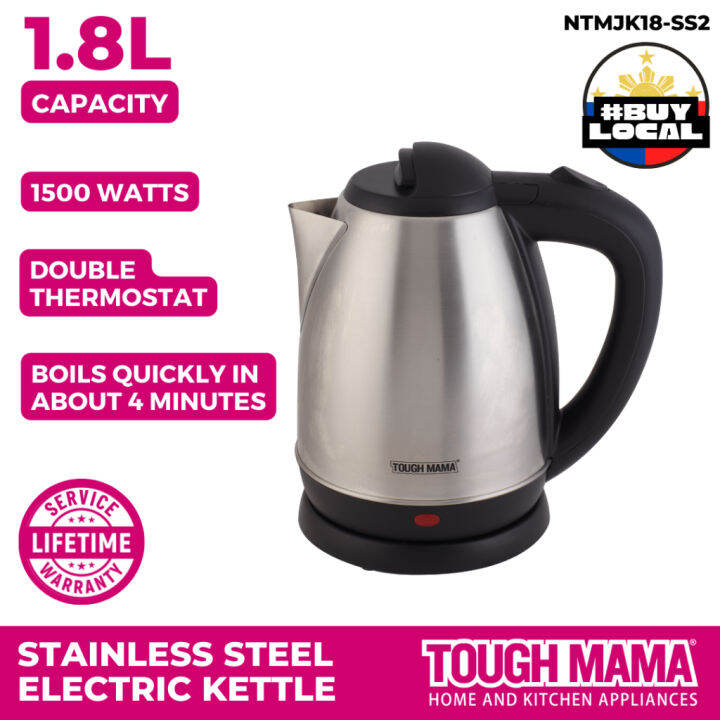 Tough Mama NTMJK18-SS2 1.8L Stainless Steel Electric Kettle 1500 Watts ...