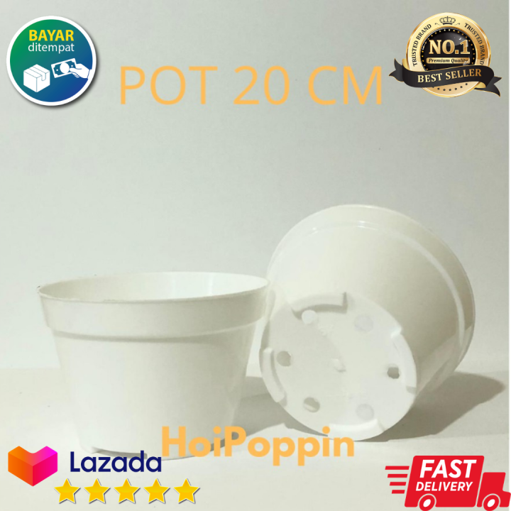 POT TANAMAN UKURAN 20 CM/POT 20 CM/POT PUTIH/ POT WARNA/POT TANAMAN PO ...