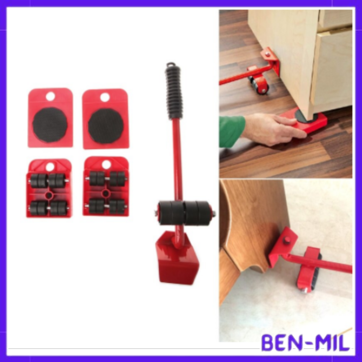 BEN-MIL 5 Pcs Furniture Moving Transport Roller Set Removal Lifting ...