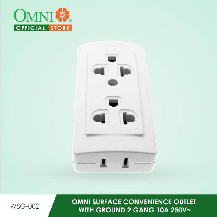 OMNI Surface Convenience Outlet with Ground 2 Gang 10A 250V~ - WSG-002 | Lazada PH
