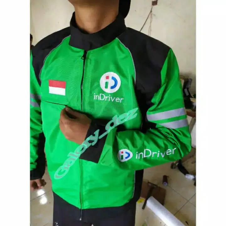 jaket indriver ojol ojek online indriver murah bahan taslan full bordir ...