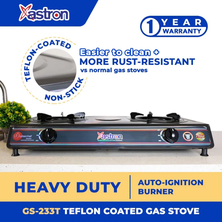 【In Stock】 Astron GS-233T Teflon-Coated Double Burner Gas Stove | Heavy ...