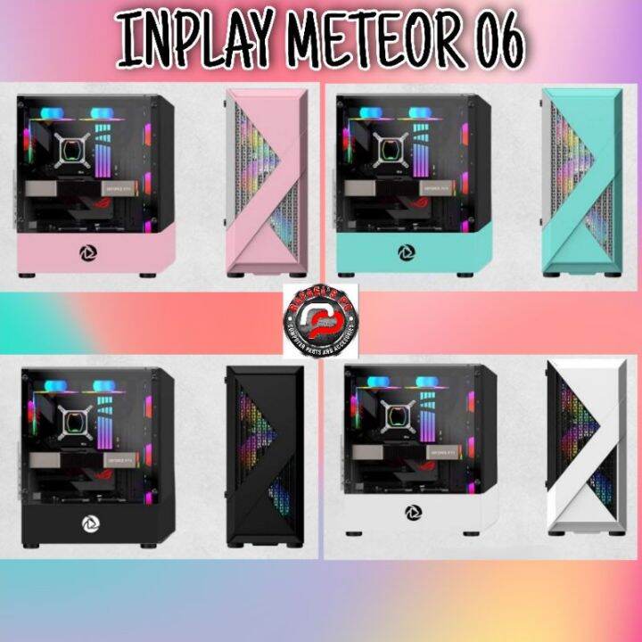 good InPlay Meteor 06 White/Pink Mid Tower Gaming Case PC CASE Desktop ...