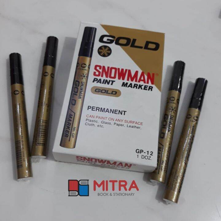 Spidol Snowman Permanent Emas Besar | Lazada Indonesia