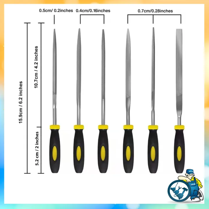 6 Pcs/set Woodworking File Carbon Steel Rasp Burr Removal Polishing ...