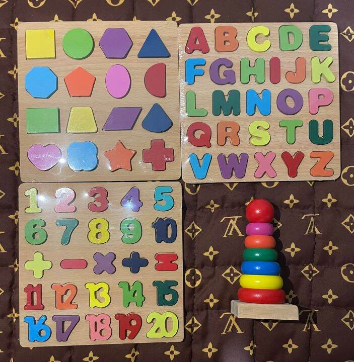 Baby Building Block Puzzle Toys for Baby Wooden Puzzle for Kids Letter ...