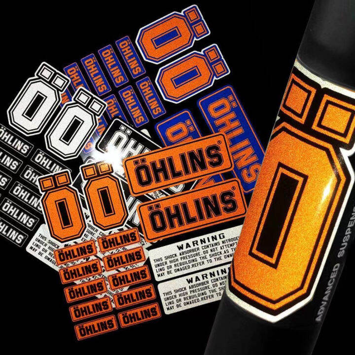 NO.L093 OHLINS Moto Sticker Accessory 3M Highly Reflective Suspension ...