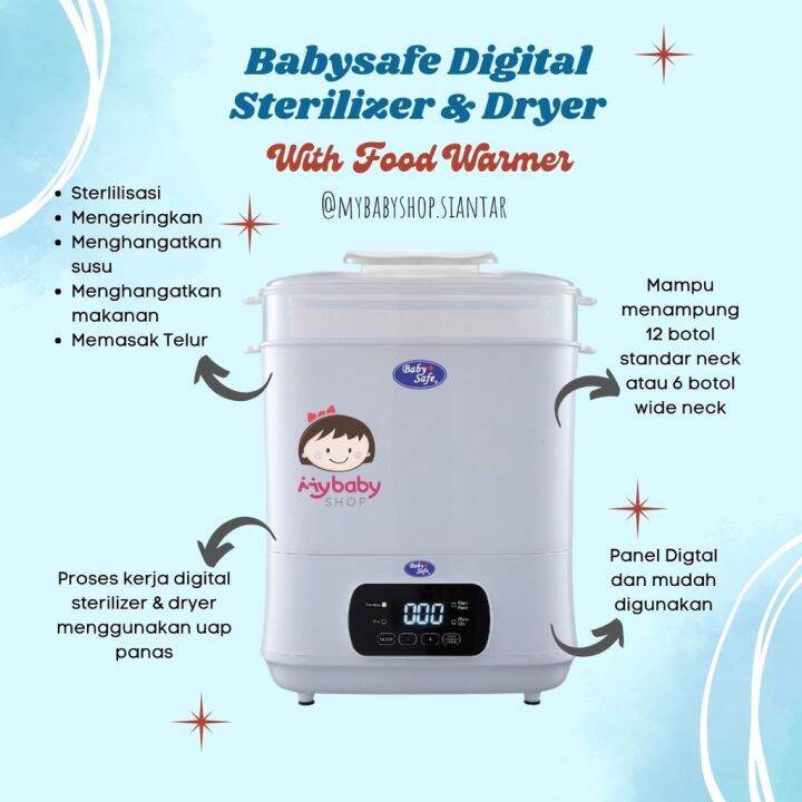 Baby Safe Digital Sterilizer & Dryer food warmer STE01 babysafe ...