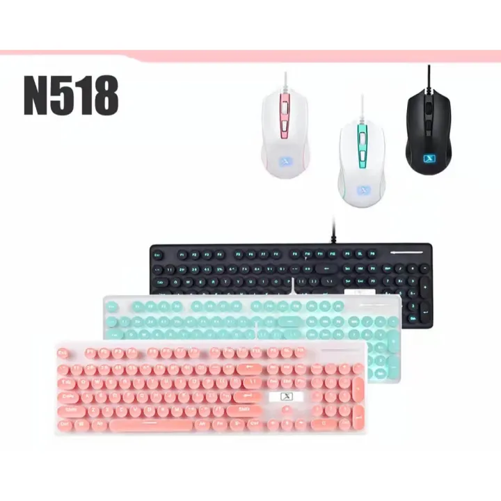 rakk keyboard N518 NEW wired LED keyboard and mouse set typewriter ...