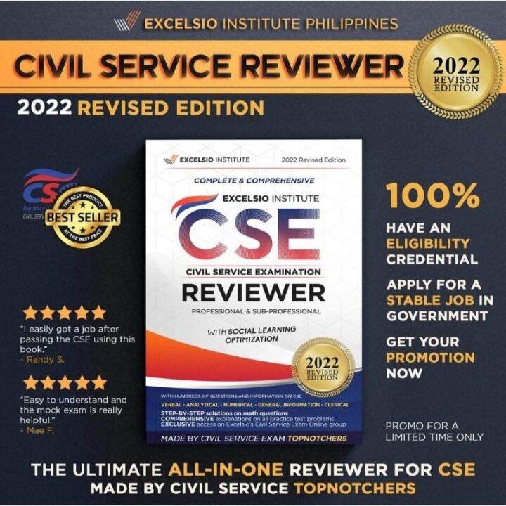 AUTHENTIC Excelsio Civil Service Examination (CSE) Reviewer for Prof ...