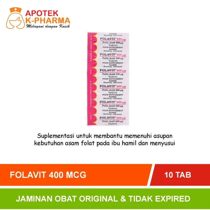 Folavit 400 MCG Strip Isi 10 Tablet Original Sanbe | Lazada Indonesia