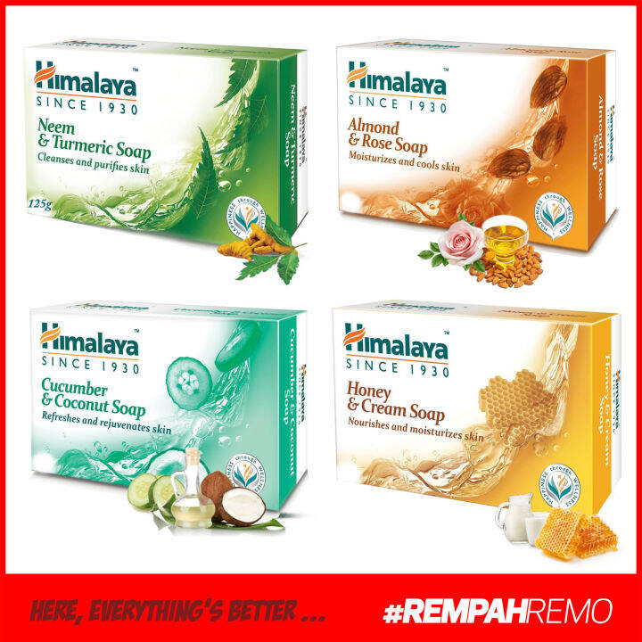 HIMALAYA SOAP — 75GM/125GM — NEEM & TURMERIC | ALMOND & ROSE | CUCUMBER ...