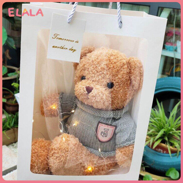 ELALA ตุ๊กตาหมีน่ารักตุ๊กตาหมีการ์ตูนสีเทาหมีขาวตุ๊กตาหมีแพนด้าของขวัญ ...