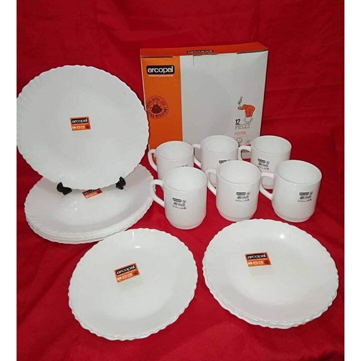 Arcopal 18pcs Dinner Set (Plain White) (ON HAND) | Lazada PH