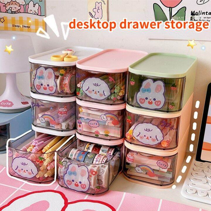 Desktop Drawer Storage Box Stackable Storage Box Ins Kawaii Stationery