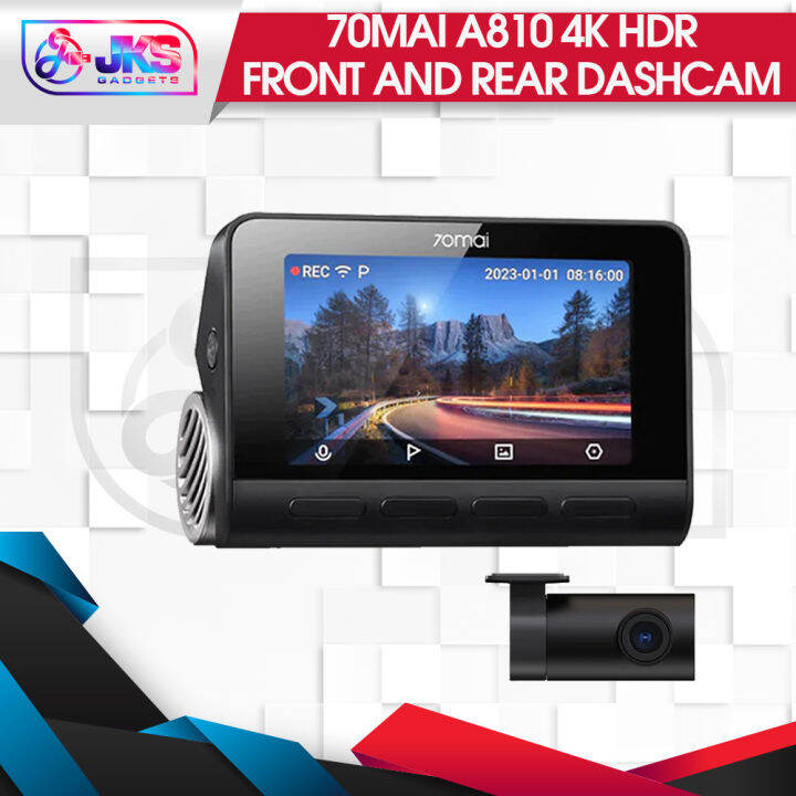 70mai A810 True 4K HDR Dual Vision Car Dash Cam Wi-Fi Starvis 2 IMX678 Sensor 150°FOV ADAS GPS ...