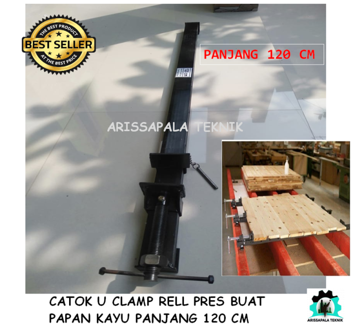 Klem Kayu 120 cm Catok U Clamp Rell Press Papan Kayu Bahan Besi U Tebal ...