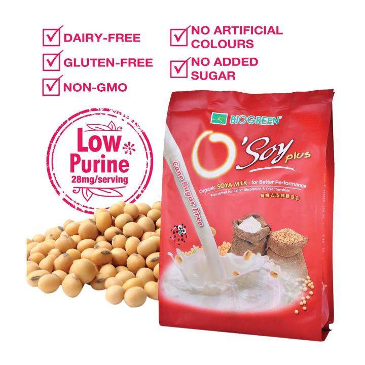 BIOGREEN O'Soy Plus Sugar Free Soya Milk (Sachet) | Lazada Singapore