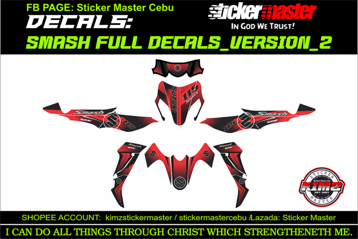 SMASH FULL DECALS VERSION 2 RED | Lazada PH
