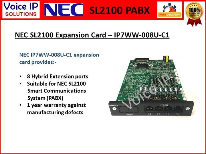Nec Ip7ww 008u C1 8 Port Hybrid Extension Expansion Card For Nec