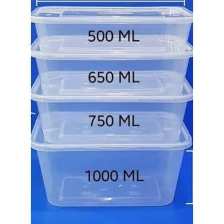 THINWALL RECT. THIN WALL KOTAK MAKAN / BOX KOTAK PLASTIK 500ML-1000ML ...