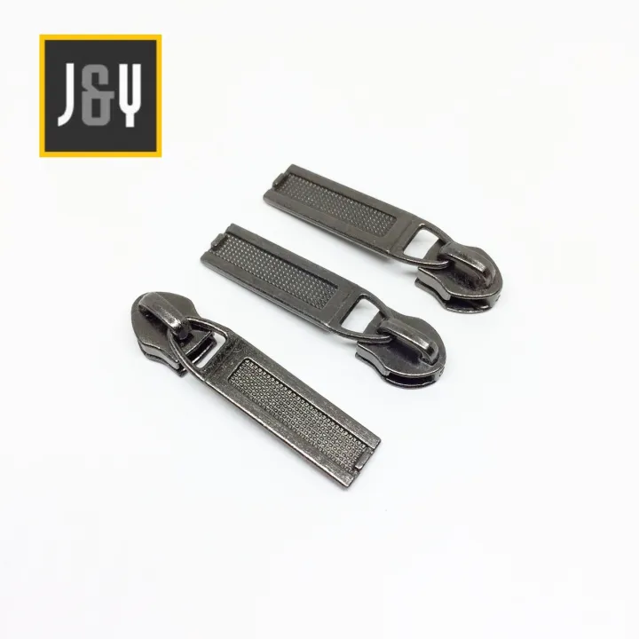 Kepala sleting tas zipper head coil no. 5 model jagung black nikel per ...
