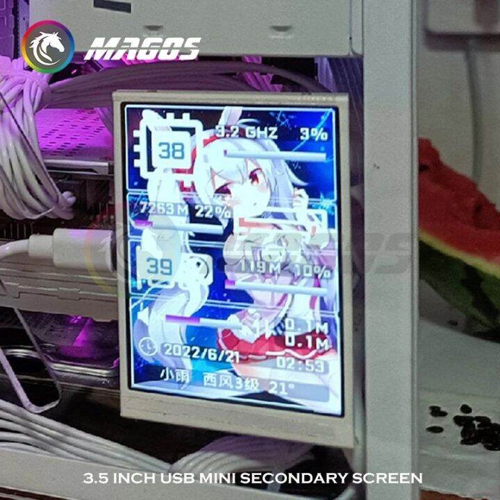 Computer Monitor Mini 3.5 Inch IPS Secondary Screen CPU GPU RAM ...