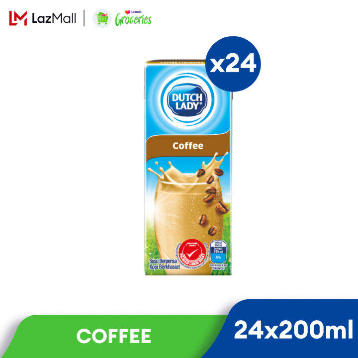 [CARTON] Dutch Lady Purefarm UHT Milk - COFFEE (200ml x 24) | Lazada