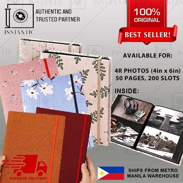 explosive ♣INSTAXTIC 4R (4x6) Fabric Material 200 Slots 50 Pages Photo ...