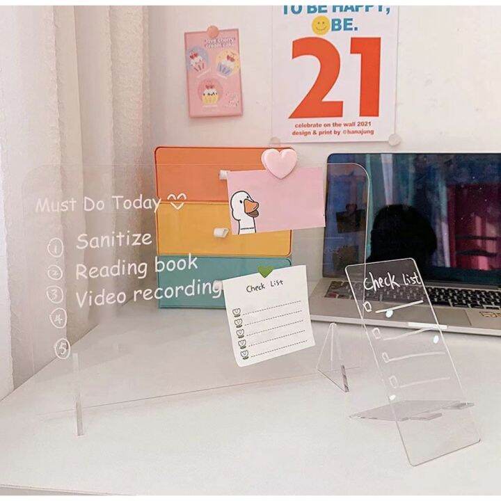 Transparent acrylic message board note board portable mini graffiti ...