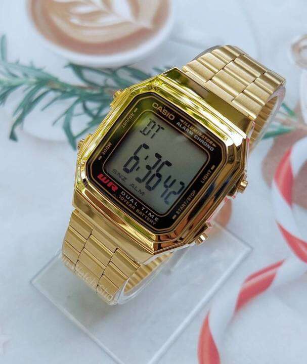 นาฬิกา Casio รุ่น A178WGA-1ADF นาฬิกาดิจิตอล วินเทจดีไซน์ เรือนทอง (ใส่ ...