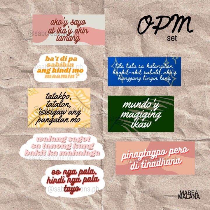OPM SONGS sticker set | Lazada PH