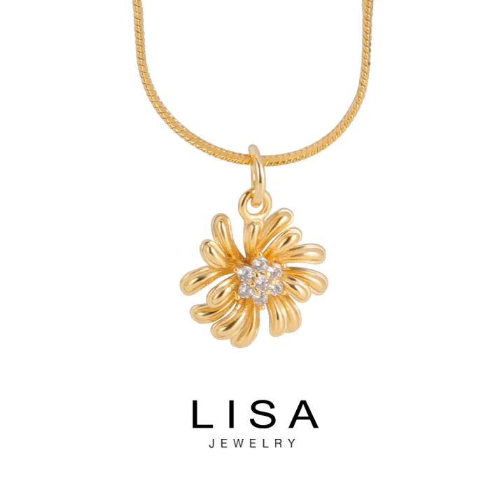 Lisa Jewelry 18K Gold Necklace Flower Shape Necklace Pendant 8n | Lazada PH