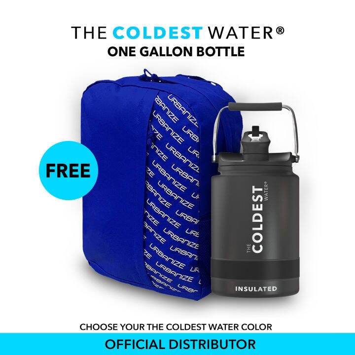 COLDEST Water Bottle One Gallon (4 Liter) Straw Lid Wide Mouth Thermos ...