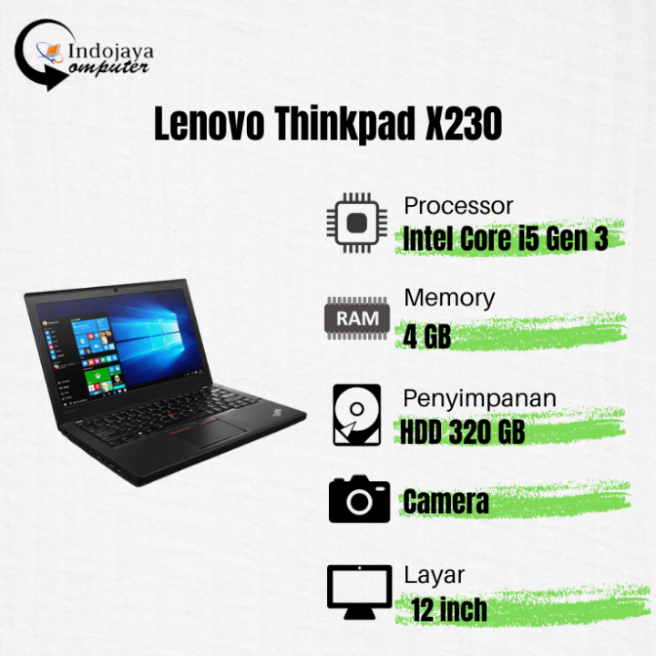 Laptop LENOVO THINKPAD X230 CORE i5 RAM 8GB SSD 256GB | Lazada Indonesia