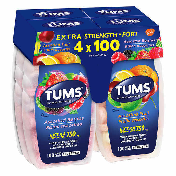 Canada TUMS Antacid Extra Strength Fort 750 mg (1 bottle) for Heartburn ...