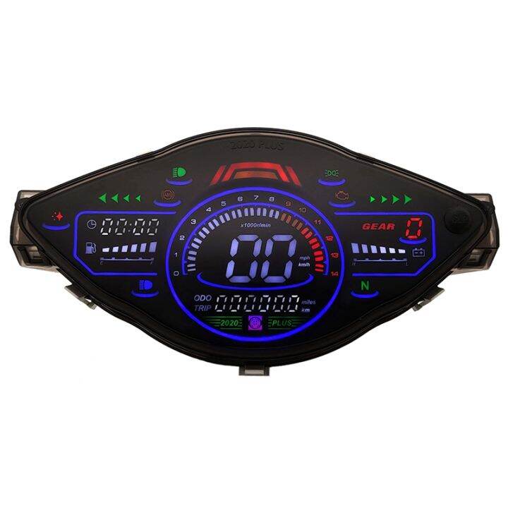 Universal Motorcycle LCD Speedometer Digital Odemeter Meter Tachometer ...
