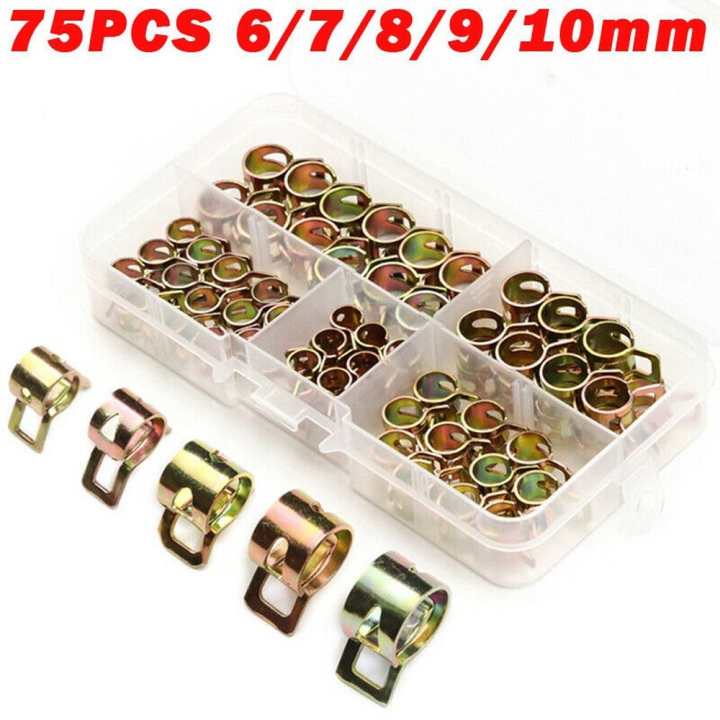 75PCS motorcycle spring clip fuel hose clip spring hose clip air hose ...