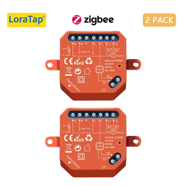 LoraTap ZigBee 3.0 Curtain Switch Module For Roller Blind Shutter Motor Tuya Smart Work with ...