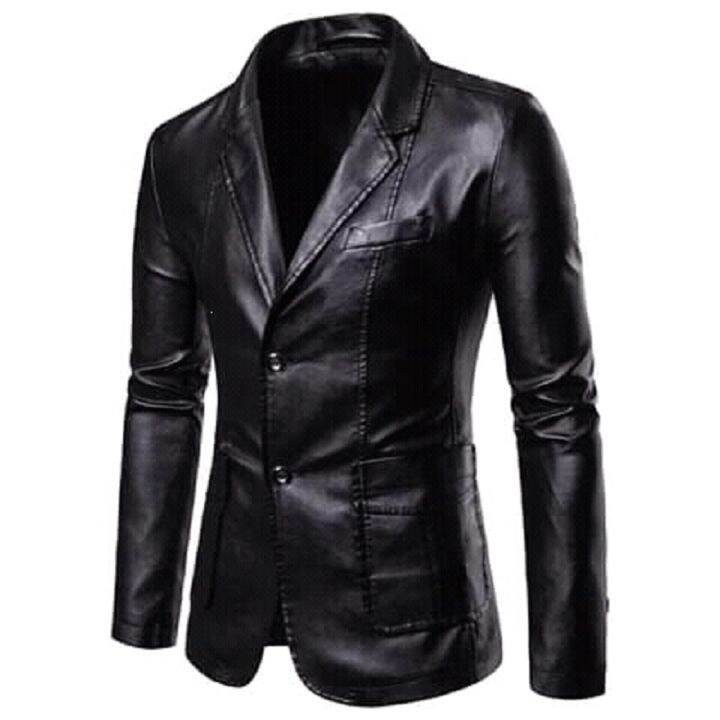 jaket semi jas pria modern semi kulit | Lazada Indonesia