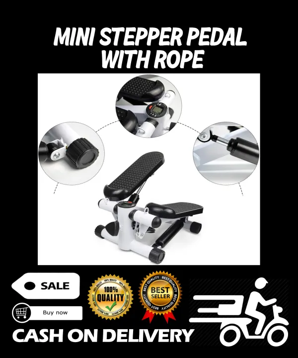 Mini Stepper Pedal with Rope Multifunction Stepper Exercise Machine Air Stair Climber Stepper ...